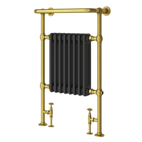 Hive Black & Gold Traditional Heated Towel Radiator – 940x600mm | Towel ...