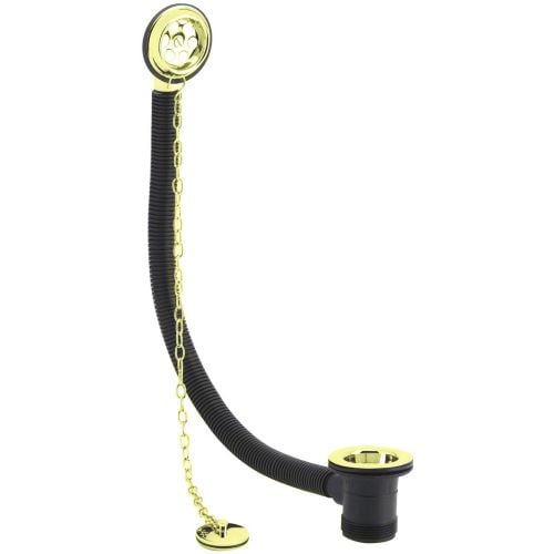 English Gold Plug & Chain Bath Waste | Gold Traditional Bath Waste