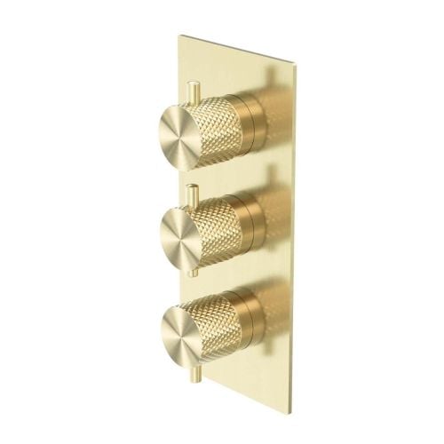 Moray Thermostatic Concealed Dual Outlet Shower Valve - Champagne Gold ...