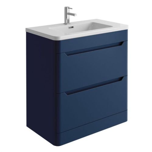 Ellis Floor Standing 800mm Vanity Unit in Matt Black | Freestanding ...