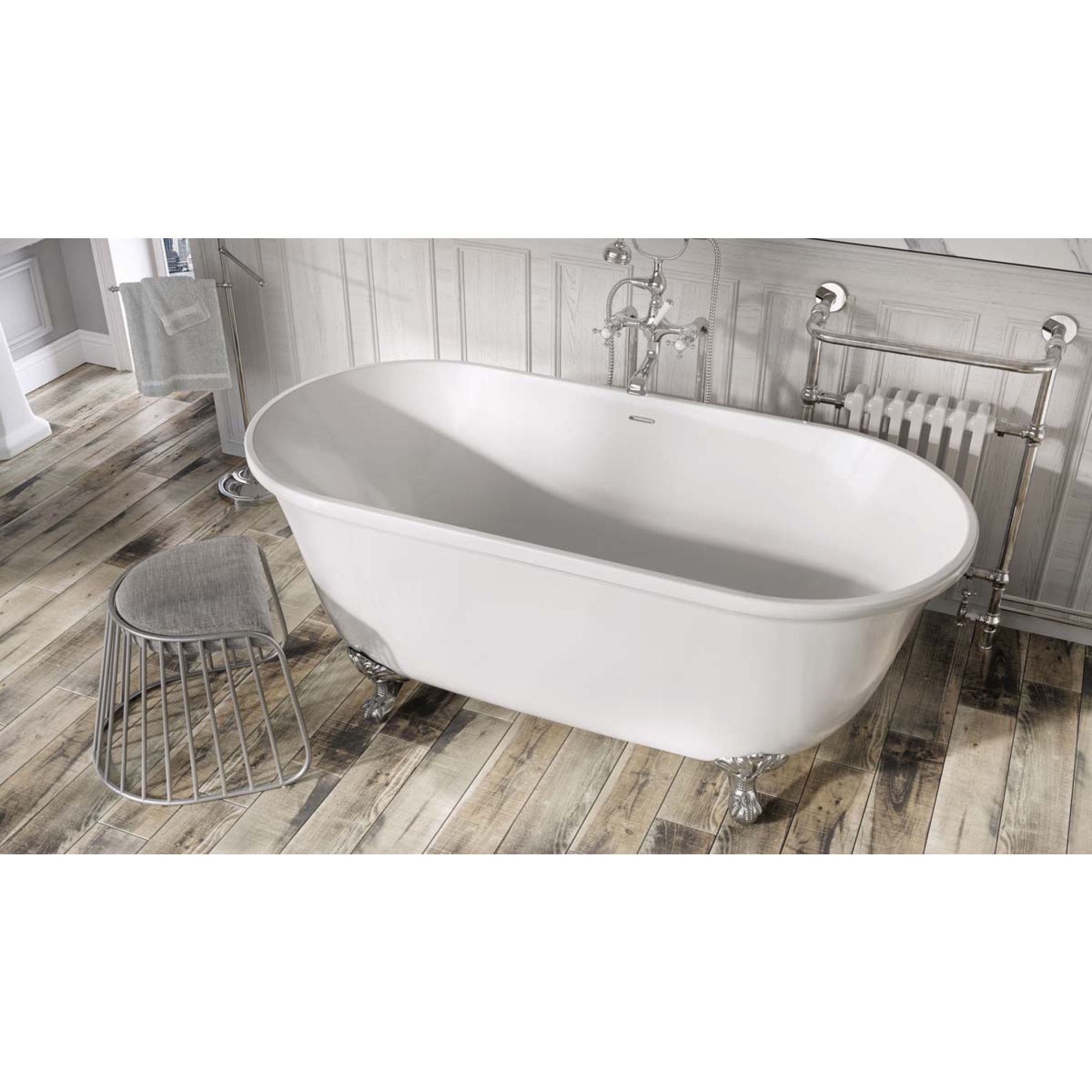 Easy Bathrooms Freestanding Acrylic Bath On Chrome Feet - 1800x865mm ...