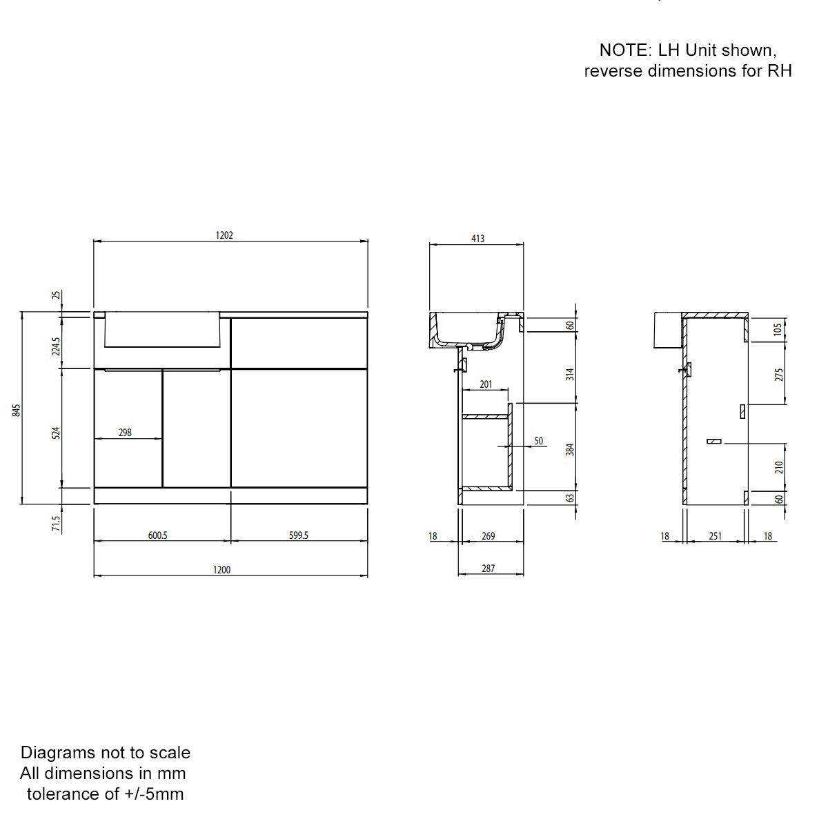 Tavistock Match 1200mm Vanity Unit & Basin | Bathroom Combination ...