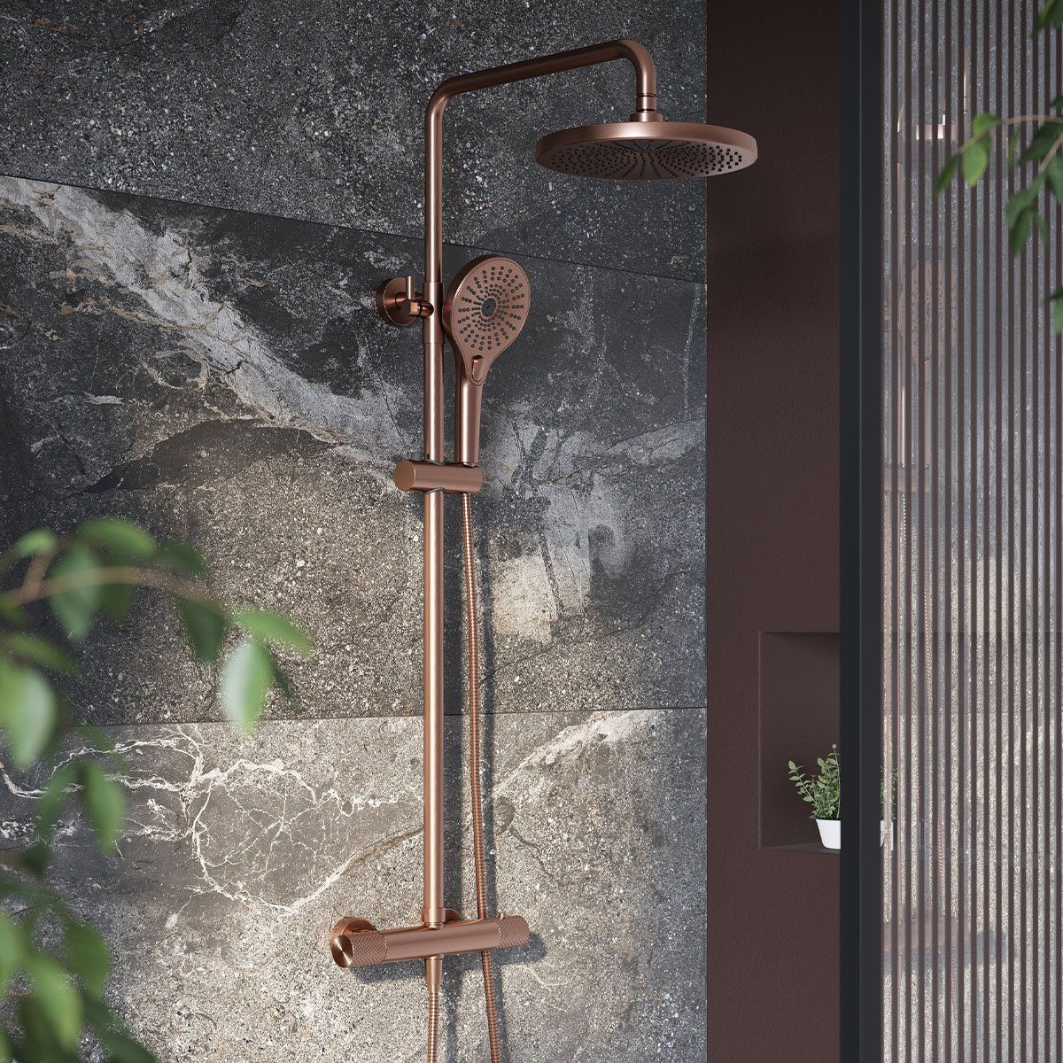 Moray Thermostatic Shower Pack - Satin Bronze | Stylish Shower Packs