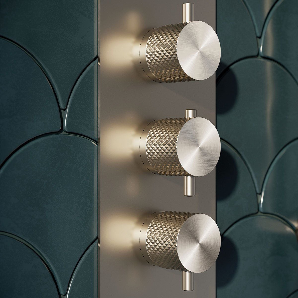 Moray Thermostatic Concealed Dual Outlet Shower Valve - Nickel | Dual ...