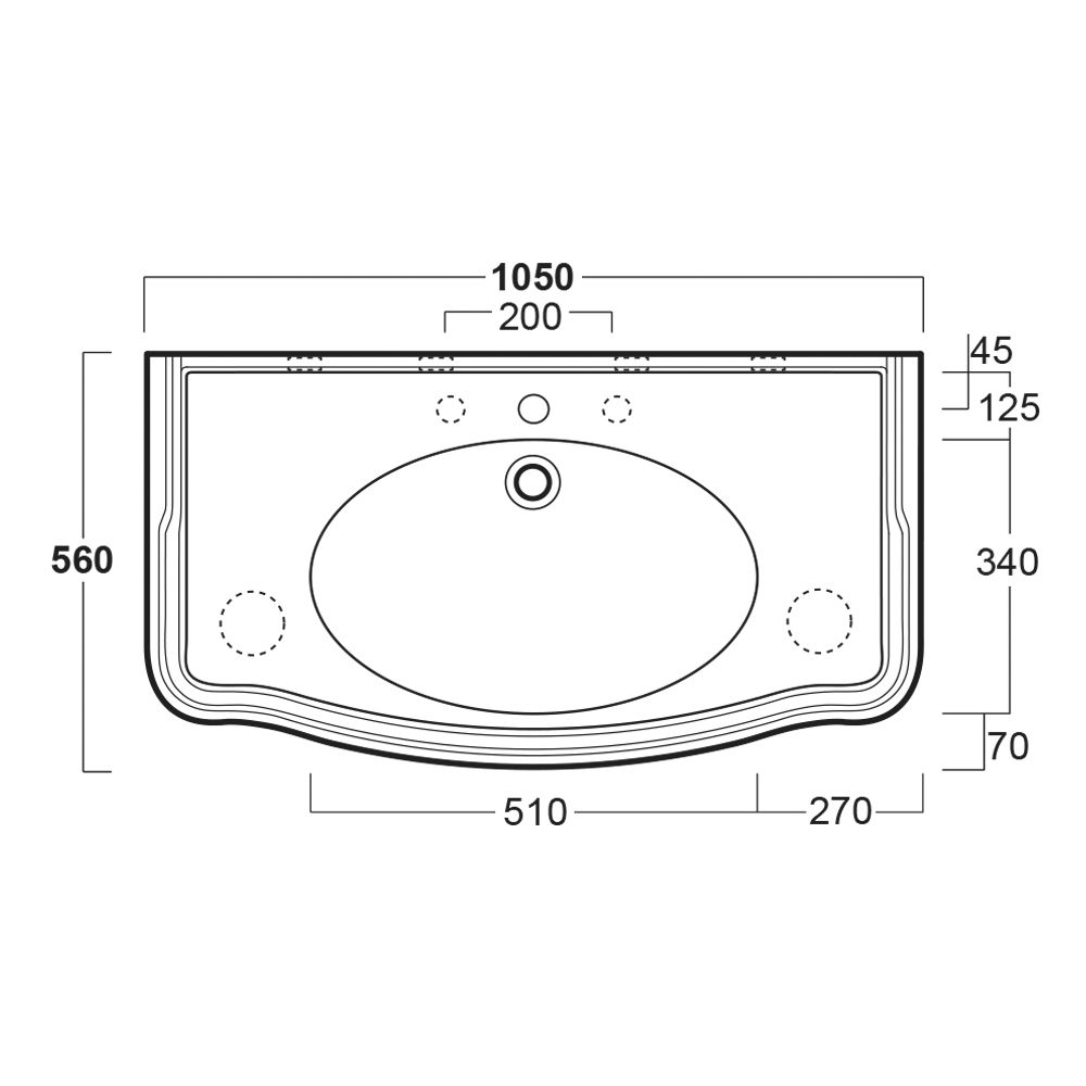Easy Bathrooms Alaric 1050mm Console Basin with Ceramic Legs | Console ...