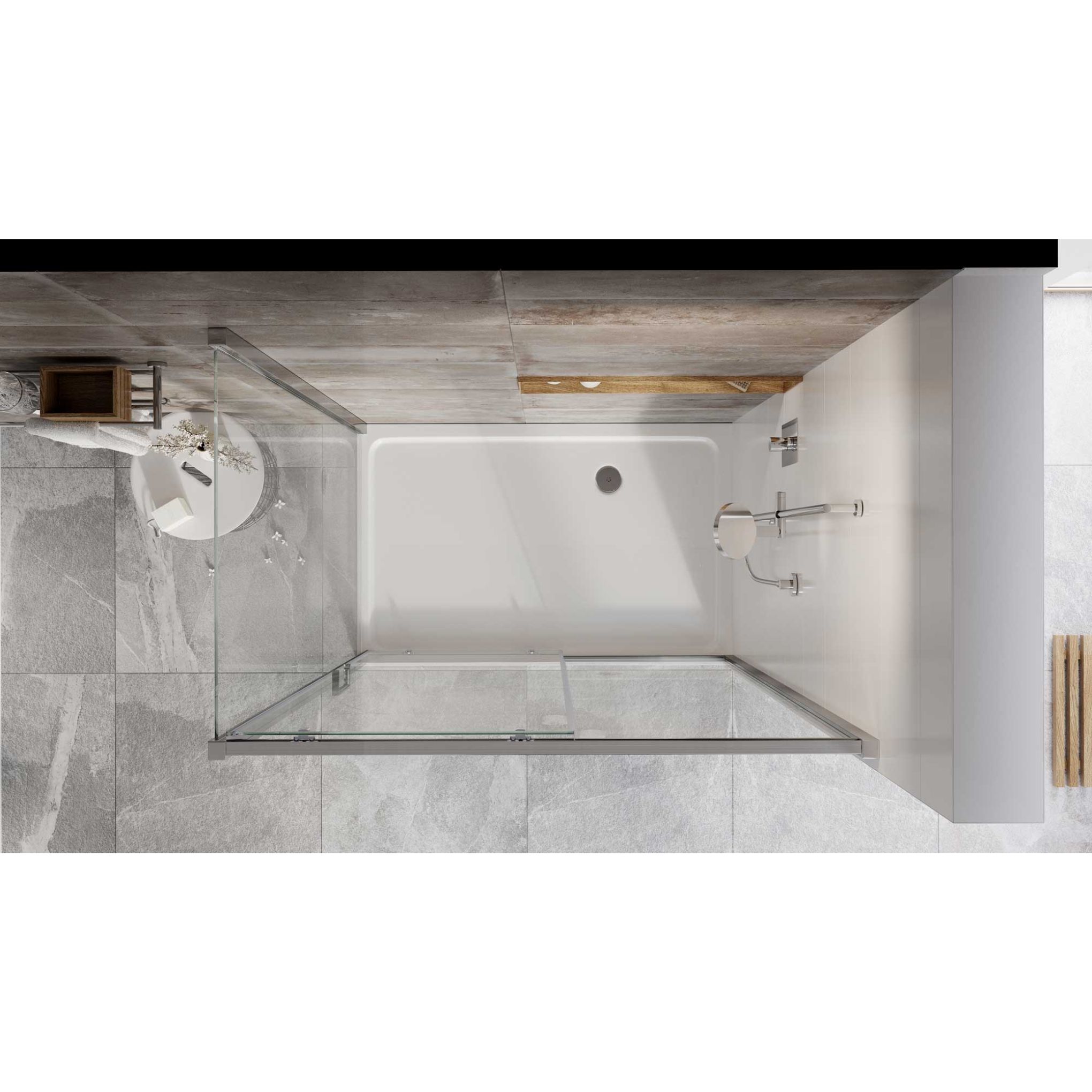 Fabio Sliding Shower Door - 1000mm | Glass Sliding Shower Door