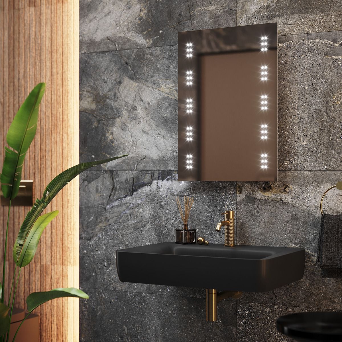 Verena Battery Powered Rectangular LED Mirror - 500x700mm |Battery ...