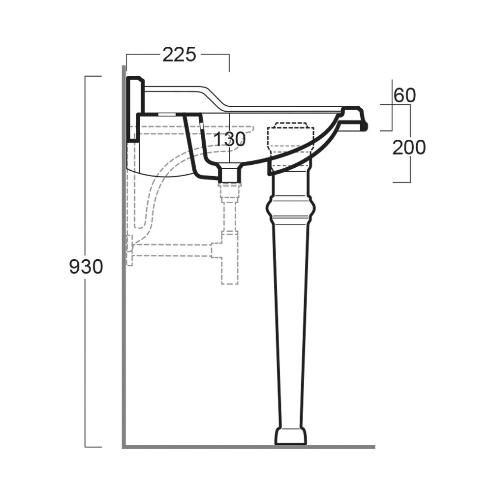 Easy Bathrooms Alaric 1050mm Console Basin with Ceramic Legs | Console ...