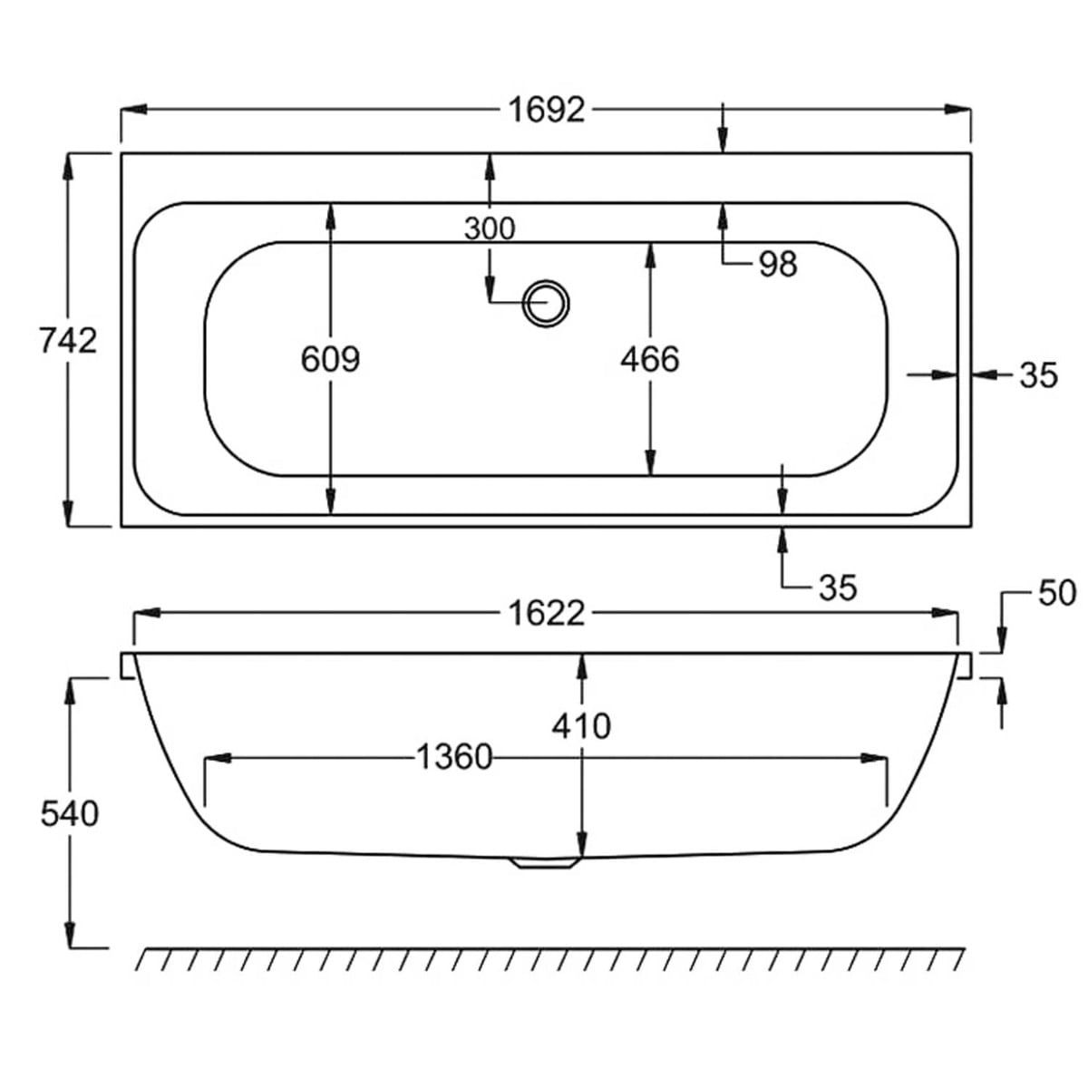 Carron Profile Double Ended Bath 1700x700mm | Carron Baths