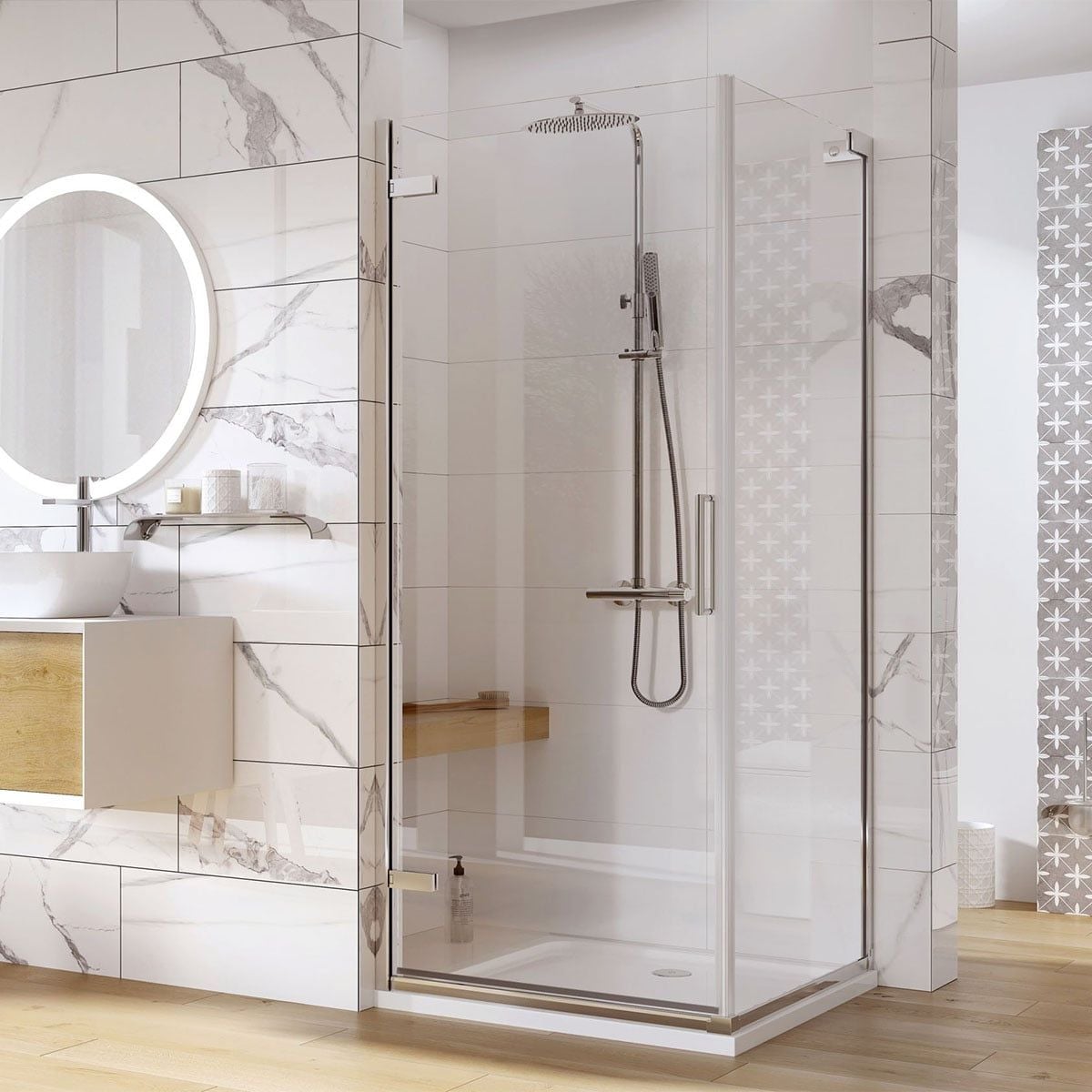 Lanka Hinged Shower Door - 1000mm | Glass Shower Doors