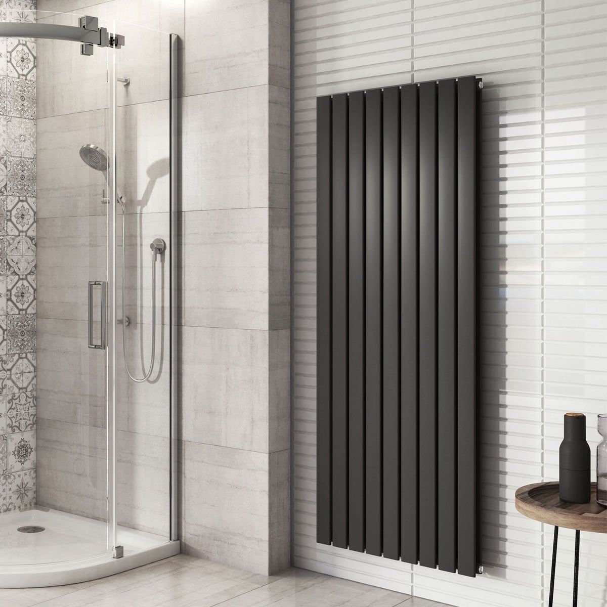 Perth Single Panel Grey Vertical Radiator – 1200x612mm | Tall Radiators