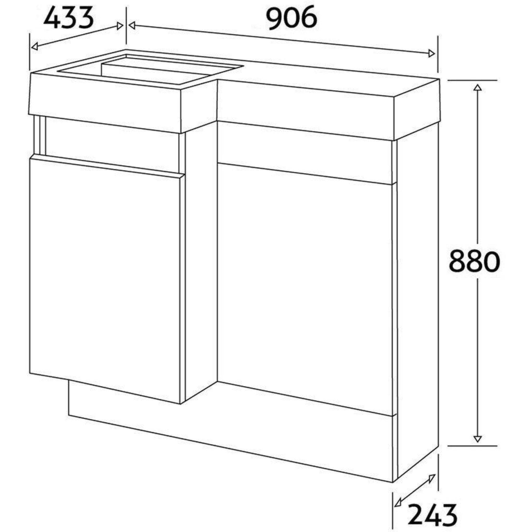 Summers 900mm LH Vanity Combination Unit in Titanium Grey | Bathroom ...