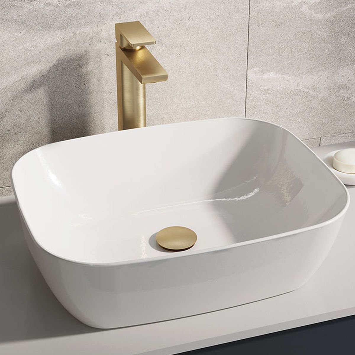 Zena Tall Gold Basin Mixer Tap | Gold Basin Taps