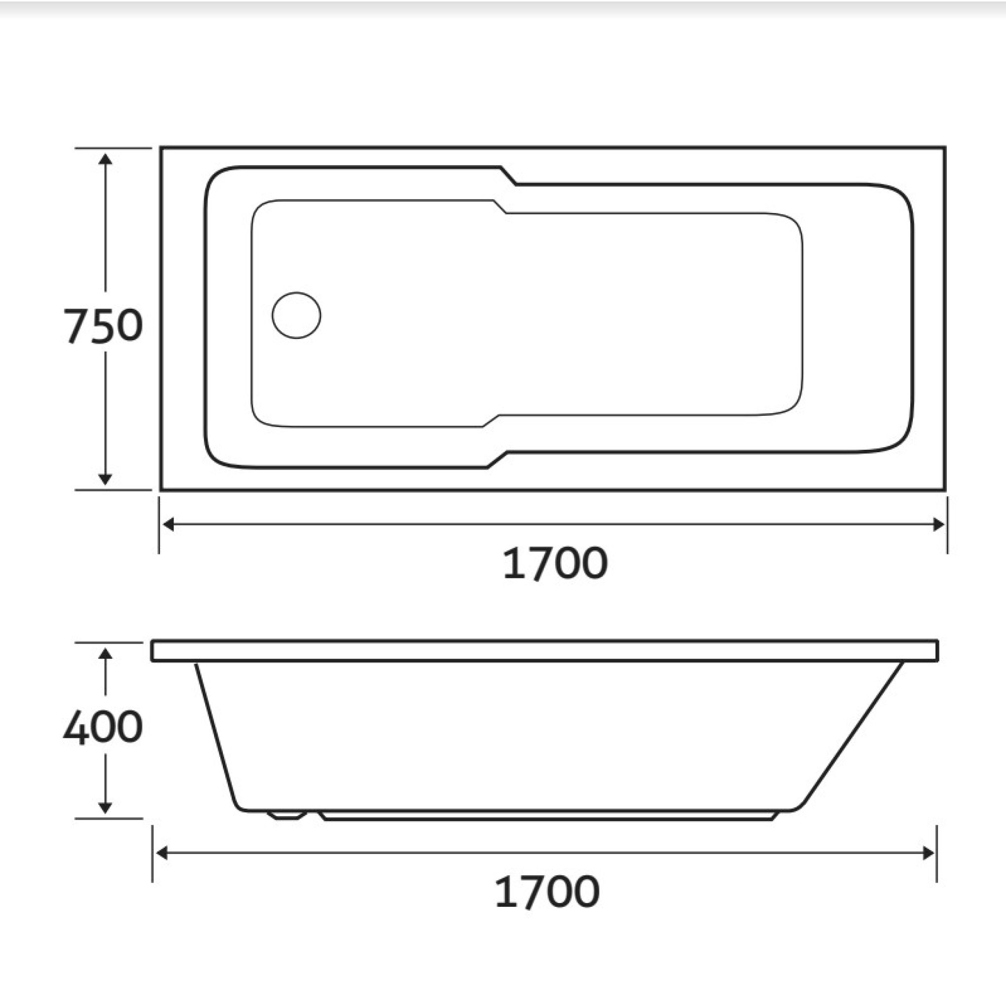 Easy Bathrooms Super Strong Acrylic Shower Bath - 1700x750mm | Easy ...